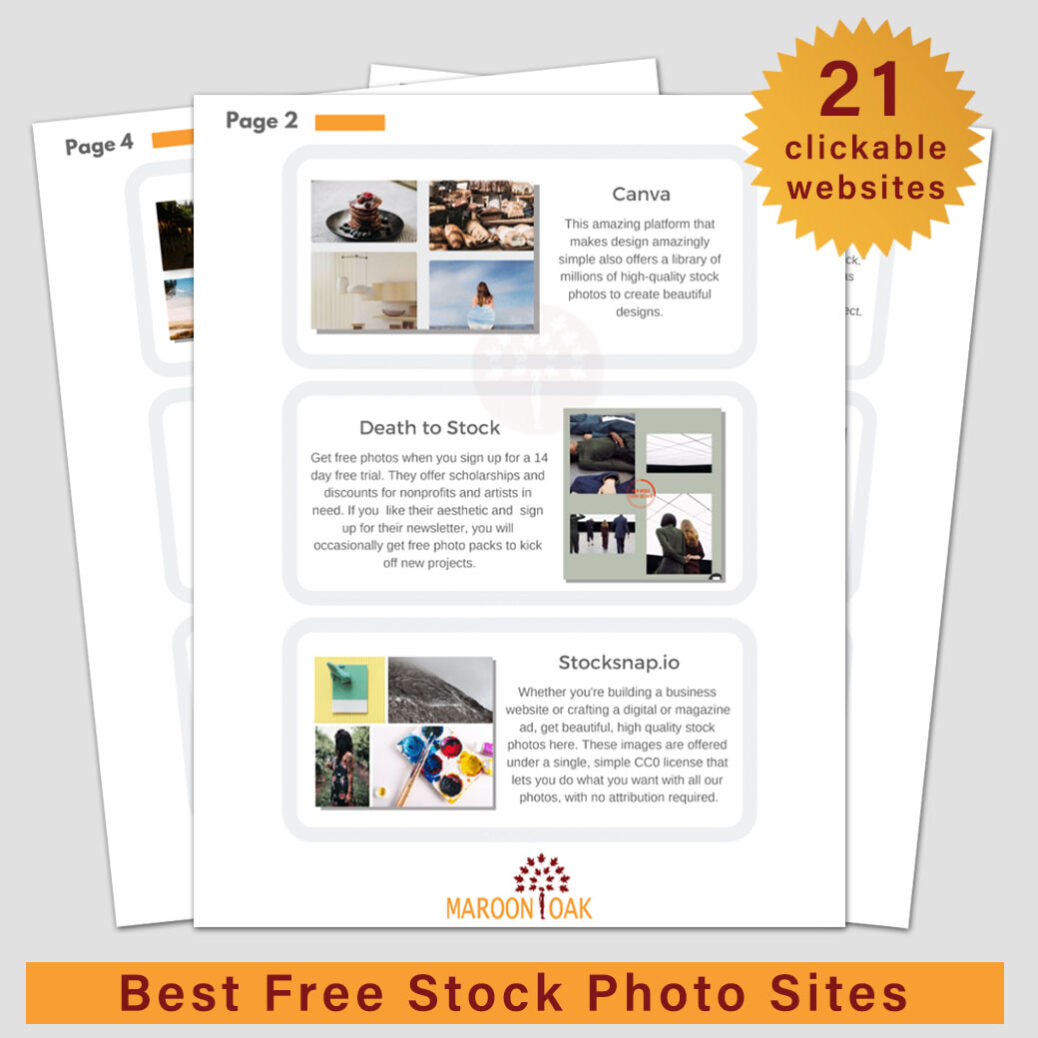 Ultimate Guide to Free Stock Photo Sites | Maroon Oak